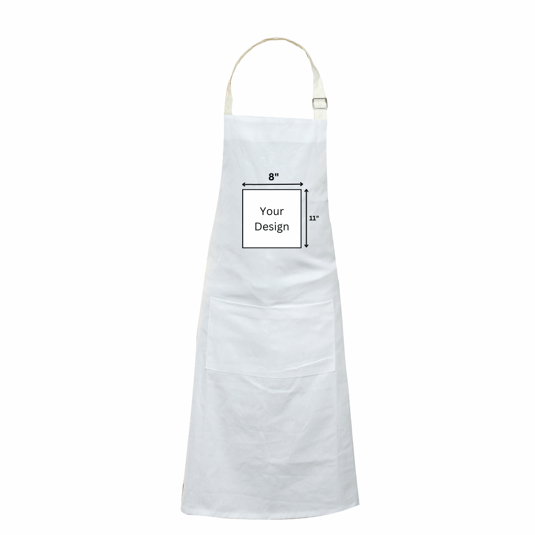 Screen/Digital Printed Apron-28"x35"- White — LinenandTowel