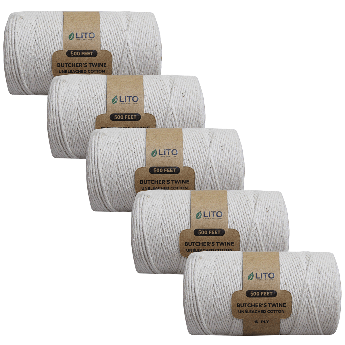 Kitchen Twine-16 PLY, 500 FT-Natural-Pack of 5 — LinenandTowel